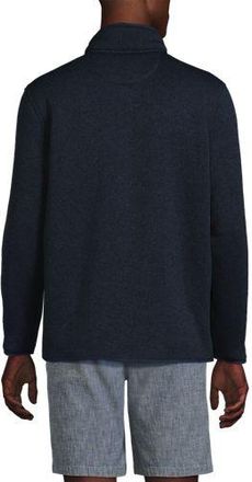 Lands End Gefütterte Strickfleece-Jacke, Herren, Größe:52-54 regular, Blau, Polyester, by Lands End