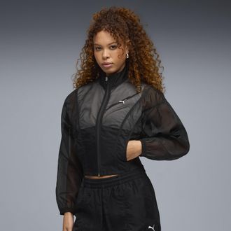 Puma Veste oversize tiss&eacute;e Dare To Femme, V&ecirc;tements, Noir, XL