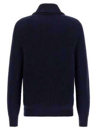 Brunello Cucinelli Malfil&eacute; Cotton Cardigan - Navy