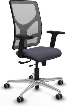 Piqueras y Crespo B&uuml;rostuhl ohne Rollen, mit 2D-Armlehnen, h&ouml;henverstellbare Lendenwirbelst&uuml;tze, ausgestattet mit Syncro/Traslack und Schneideschaum, Grau/Dunkelgrau