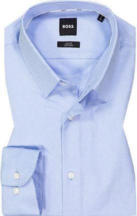 HUGO BOSS Herren Hemd blau Baumwoll-Stretch
