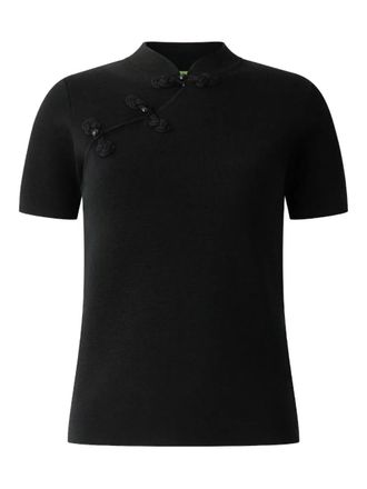 Shanghai Tang haut à détail noué - Noir