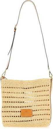 Etro Homme, Sacs, Beige, Taille: ONE Size Sac bandouli&egrave;re en raphia perfor&eacute;