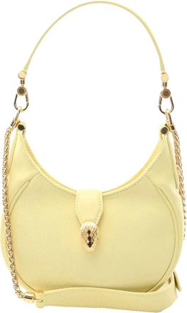 Bulgari 2010-2025 kleine Serpenti Ellipse Satchel-Tasche aus Leder - Gelb