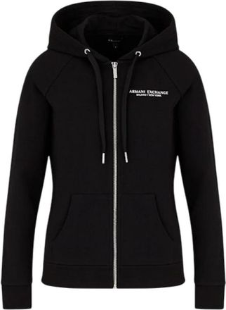 A|X Armani Exchange Schwarzer Zip-Hoodie-Pullover - - Sweatshirts & Hoodies - Damen - Schwarzk - M