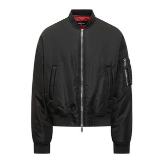 Dsquared2 Homme, Vestes, Noir, Taille: M Nylon Bomber Jacket