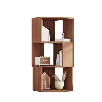 Generic Eck-B&uuml;cherregal, modernes und kreatives B&uuml;cherregal, B&uuml;cherregal, geeignet for die Aufbewahrung von B&uuml;chern, Fotoalben und Dekorationsgegenst&auml;nden zu 