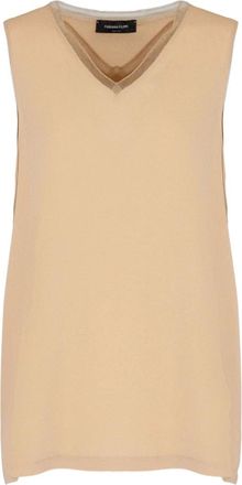 Fabiana Filippi Femme, Blouses et Chemises, Beige, Taille: 42 FR D&eacute;bardeur en cr&ecirc;pe de Chine