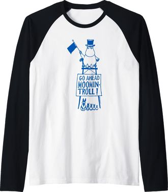 Moomin Blue Moominpappa Winter Games Go Ahead Moomintroll! Raglan