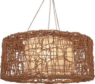 Guru Shop Deckenlampe/Deckenleuchte, in Bali Handgemacht aus Naturmaterial, Rattan, Sisal - Modell Simba Braun, Synthetisch, 20x50x50 cm