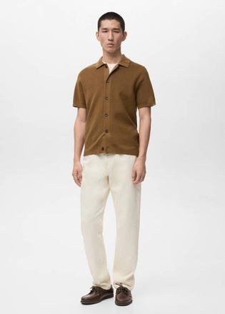 Mango Chemise maille coton tabac - Homme - XXL - MANGO MAN