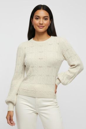 Only Strickpullover ONLY ONLKATIA LS STRUCTURE O-NECK PULL CC KNT, Damen, Gr. XS, babys breath, Strick, Obermaterial: 50% Viskose, 27% Nylon, 23% Polyester