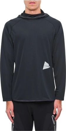 And Wander Homme, Tops, Noir, Taille: XL Dry Jersey Sweat &agrave; capuche
