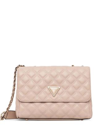 Guess Co sac à bandoulière à plaque logo - Rose