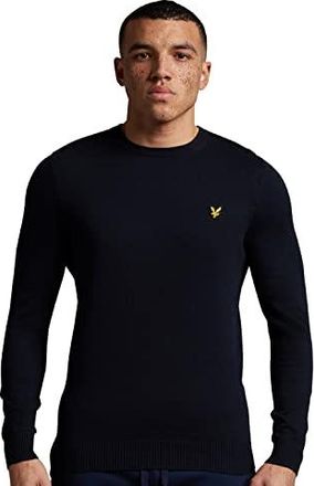 Lyle & Scott Cotton Merino Crew Jumper Pull, Bleu (Dark Navy Z271), Small Homme