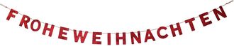 Riffelmacher & Weinberger Riffelmacher 12458 - Girlande Frohe Weihnachten, Größe 190 x 10 x 0,7 cm, Rot, Hänge-Deko, Buchstaben-Girlande, Schriftzug, Dekoration, Weihnachten