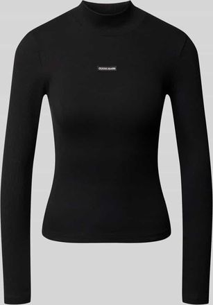 Guess Slim Fit Langarmshirt aus Baumwoll-Mix mit Logo-Patch