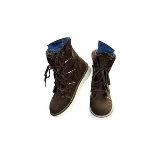 ORANDESIGNE Botte de Neige Femme Hiver Boots Fourr&eacute;es Chaussures &agrave; Lacets Hiver Bottines Chaude A Caff&egrave; 41 EU