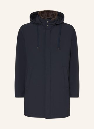 Herno Herno Parka Mit Abnehmbarem Kunstfell Und Abnehmbarer Kapuze blau