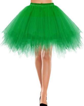 Bbonlinedress Tutu T&uuml;llRock Winter Petticoat Unterrock Winter Rock Ballet Blase Tanzrock Winter Tanzkleid Kurz Retro Rock Winter Knielang T&uuml;ll Rock Winterabilly Wei