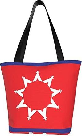 AOOEDM Drapeau Oglala Sioux tribu sac fourre-tout r&eacute;utilisable femmes sac &agrave; main d&eacute;contract&eacute; sacs &agrave; bandouli&egrave;re pour faire les courses &eacute;picerie voyage en ple