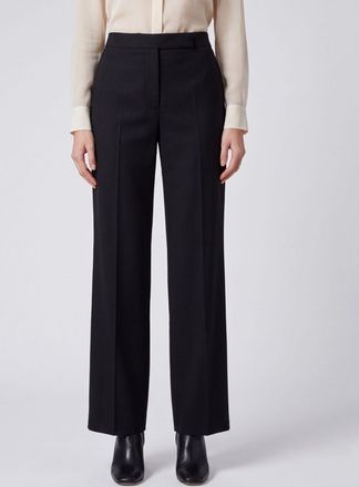 Max Mara Pantalon droit &agrave; taille haute en lin et soie
