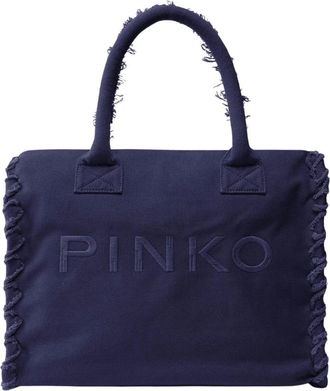 Pinko Pinko, Femme, Sacs, Violet, Taille: ONE Size Sac Shopper en Coton avec Logo
