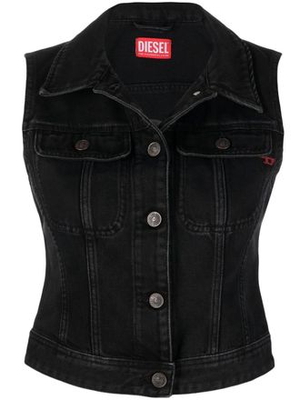 Diesel Schmale DE-SLIMMY Jeansjacke - Schwarz