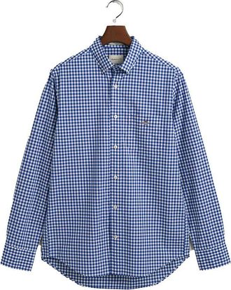 GANT Gant Herren REG POPLIN Gingham Shirt Klassisches Hemd, College Blue, Standard