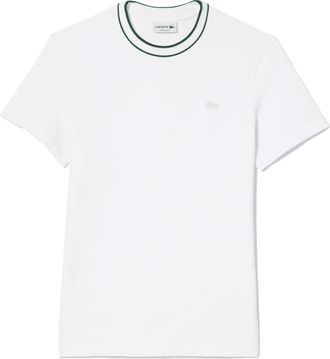 Lacoste Homme, Tops, Blanc, Taille: XS T-shirt en maille &agrave; col rond