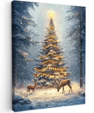 MuchoWow © Weihnachtsdeko Wandbilder 50x70 cm Wohnzimmer Wanddeko Schlafzimmer Weihnachtsgeschenke Zimmer Deko auf Wand Dekoration Wall Art Geschenke Weihnacht