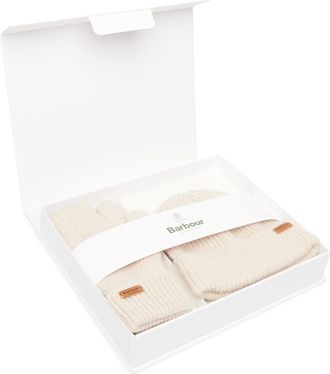 Barbour Set M&uuml;tze und Handschuhe Barbour LGS0108CR11 Creme