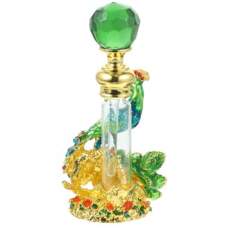 Artibetter Dekorative 4 Ml Glas Parf&uuml;mflasche mit Emailliertem Metall Pfau Wiederbef&uuml;llbar Dicht Verschlossen Tragbar f&uuml;r Parf&uuml;m und &Auml;therische &Ouml;le