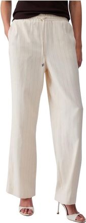 Liu Jo Femme, Pantalons, Beige, Taille: 40 FR Pinstripe Pantalons