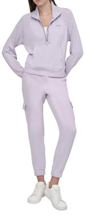 DKNY WOMENS Mini stud logo pullover ORCHID,XS