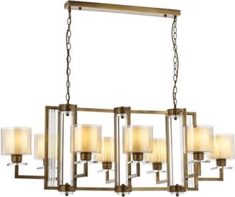Opviq Elegant Vintage Chandelier, Metal Body, 100 cm Height, 110 cm Width, 8 x E27 Sockets | Modern Glam Design for Stylish Home D&eacute;cor