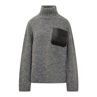 J.W.Anderson Leather Patch Pocket Sweater - - Knitwear - Damen - Grau - S