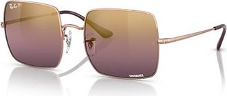 Ray-Ban Square 1971 Chromance Sonnenbrillen Rotgold Fassung Rot Glas Polarisiert 54-19