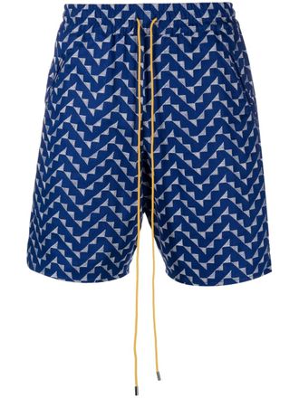 Rhude Gemusterte Beachfront Shorts - Blau