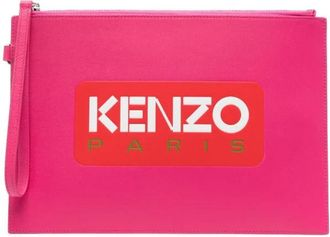Kenzo Femme, Sacs, Rose, Taille: ONE Size Leather Flat Pouch
