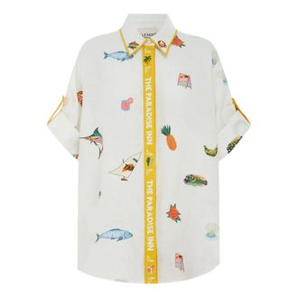 Alemais Chemise Brod&eacute;e Blue Marlin Lin Al&eacute;mais