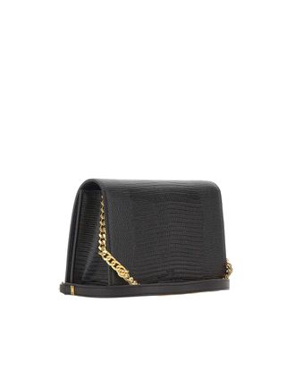 Elisabetta Franchi Womens Shoulder Bag Leather-Effect Black Polyester