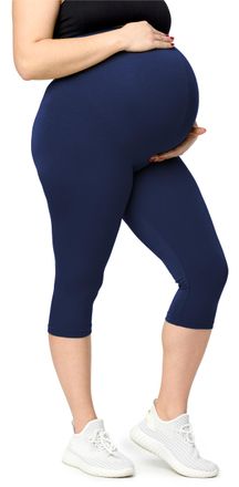 Merry Style Große Größen Damen 3/4 Umstandsleggings aus Baumwolle MS10-464 (Marineblau, 3XL)