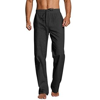 Generic Pantalon cargo pour homme UK : pantalon d&eacute;contract&eacute; &agrave; nouer avec poche de couleur unie en coton pour homme, pantalon de plage d&eacute;contract&eacute;, l&eacute;ger, cord