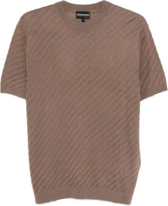 Emporio Armani Homme, Pulls, Brun, Taille: L Polo Collar Sweater