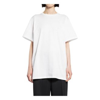 Max Mara Besticktes Monogramm Oversized T-Shirt - - Tops - Damen - Wei&szlig; - S