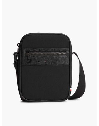 Tommy Hilfiger Sacoche &agrave; bandouli&egrave;re textur&eacute;e avec logo - Noir