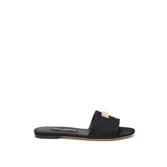 Dolce & Gabbana Ciabatta Nera Jacquard - - Shoes - Damen - Schwarzk - 37 1/2 EU