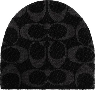 Coach Femme, Accessoires, Noir, Taille: ONE Size Monogram Beanie