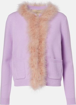 Valentino Cardigan aus Schurwolle mit Federn